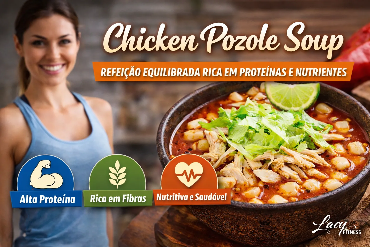 Chicken Pozole Soup: Refeição equilibrada com frango rica em proteínas ...